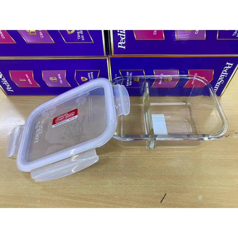 Glass box divided into 2 compartments LOCK & LOCK 1L | Shopee Malaysia