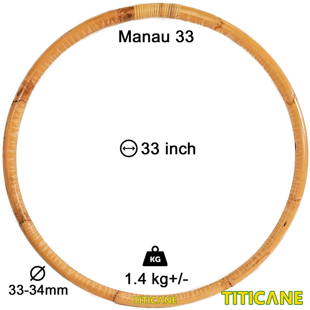 TITICANE Fitness Exercise Hula Hoop [ Manau 33 inch ] [ Rattan / Rotan ...