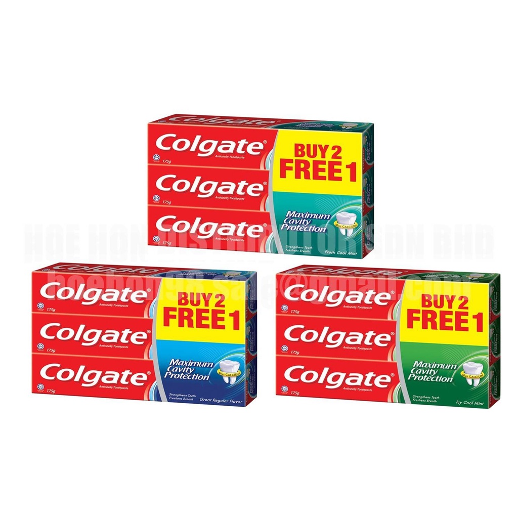 Colgate Toothpaste 175g Buy 2 Free 1 Fresh Cool Mint, Great Regular ...