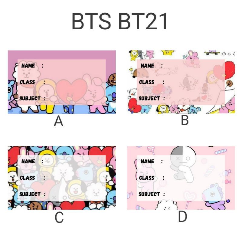 Sticker back to school/sticker BTS Name label Contents 33pcs | Shopee ...