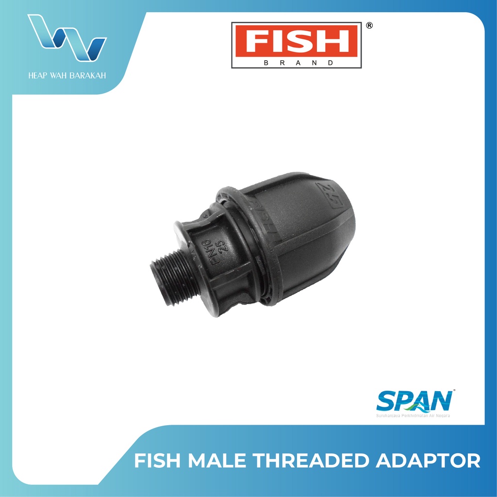 FISH POLY MALE SOCKET / VALVE SOCKET PN16 (20MM - 32MM) POLY FITTING ...