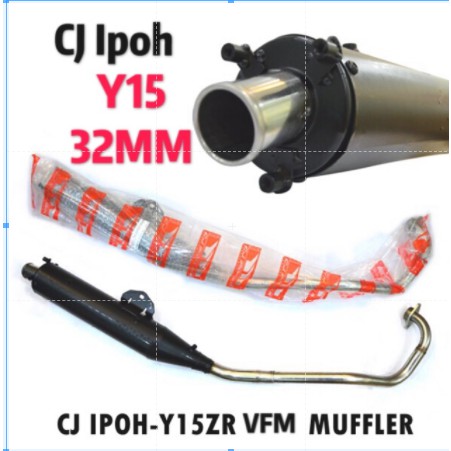 EXHAUST EKZOS CJ IPOH BIKE Y15 V2 V2 Y15ZR VMB VFM 28MM 32M STAINLESS ...