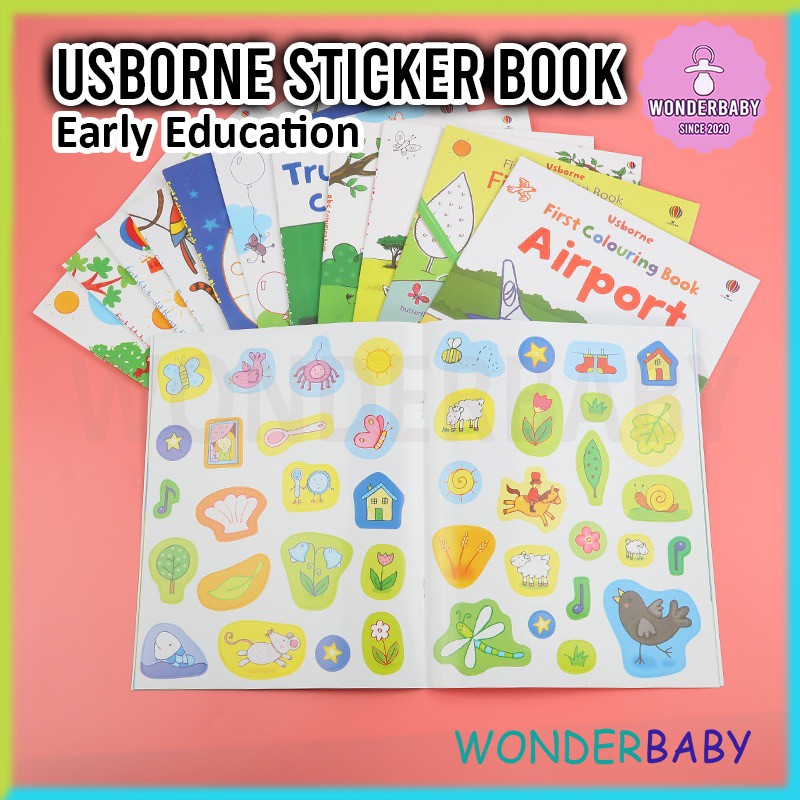 PREMIUM Usborne Coloring book with Sticker/Dot to Dot/ABC English ...