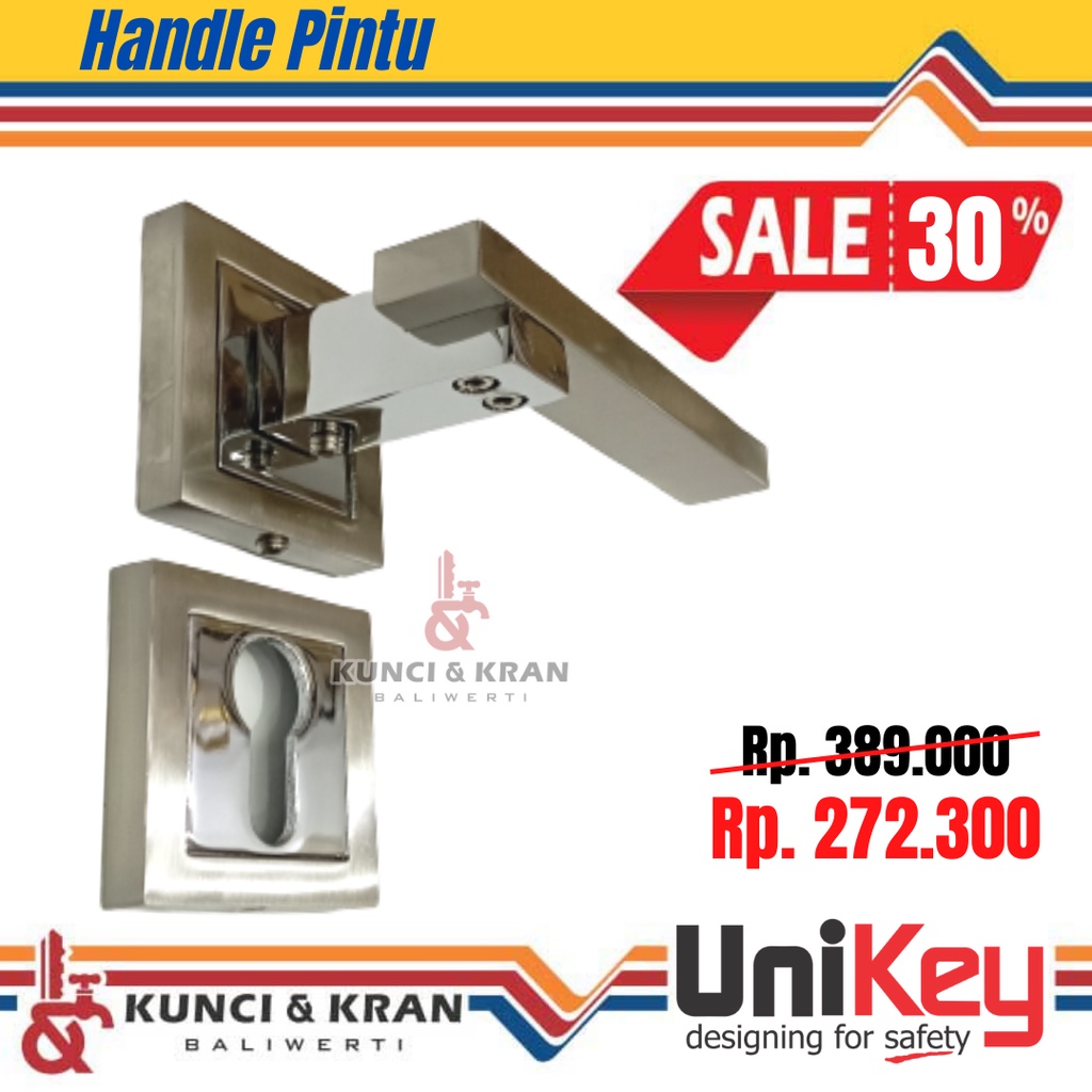 Unikey House Door HANDLE 259.05 SQ SN+CP Room Door HANDLE Box Door ...