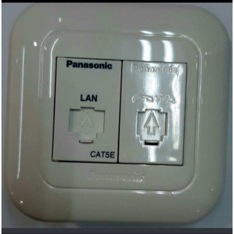 Panasonic Cat.5e Data Outlet socket + Telephone Outlet | Shopee Malaysia