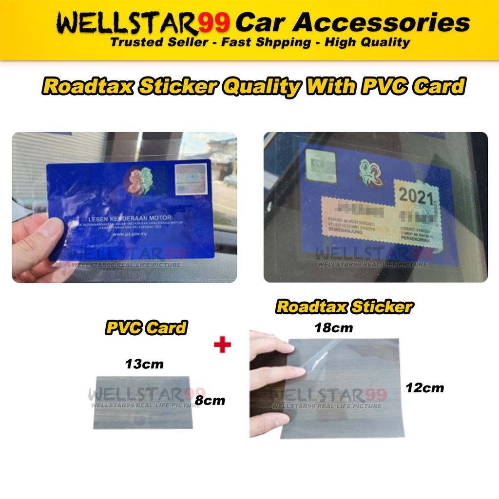 Roadtax Sticker Quality With PVC Card/Puspakom Sticker/Pelekat Cermin ...