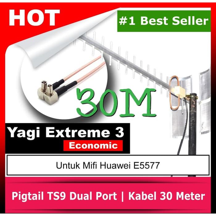 Yagi Extreme 3 Eco Dual Port Pigtail TS9 Antenna 4G Modem Signal ...