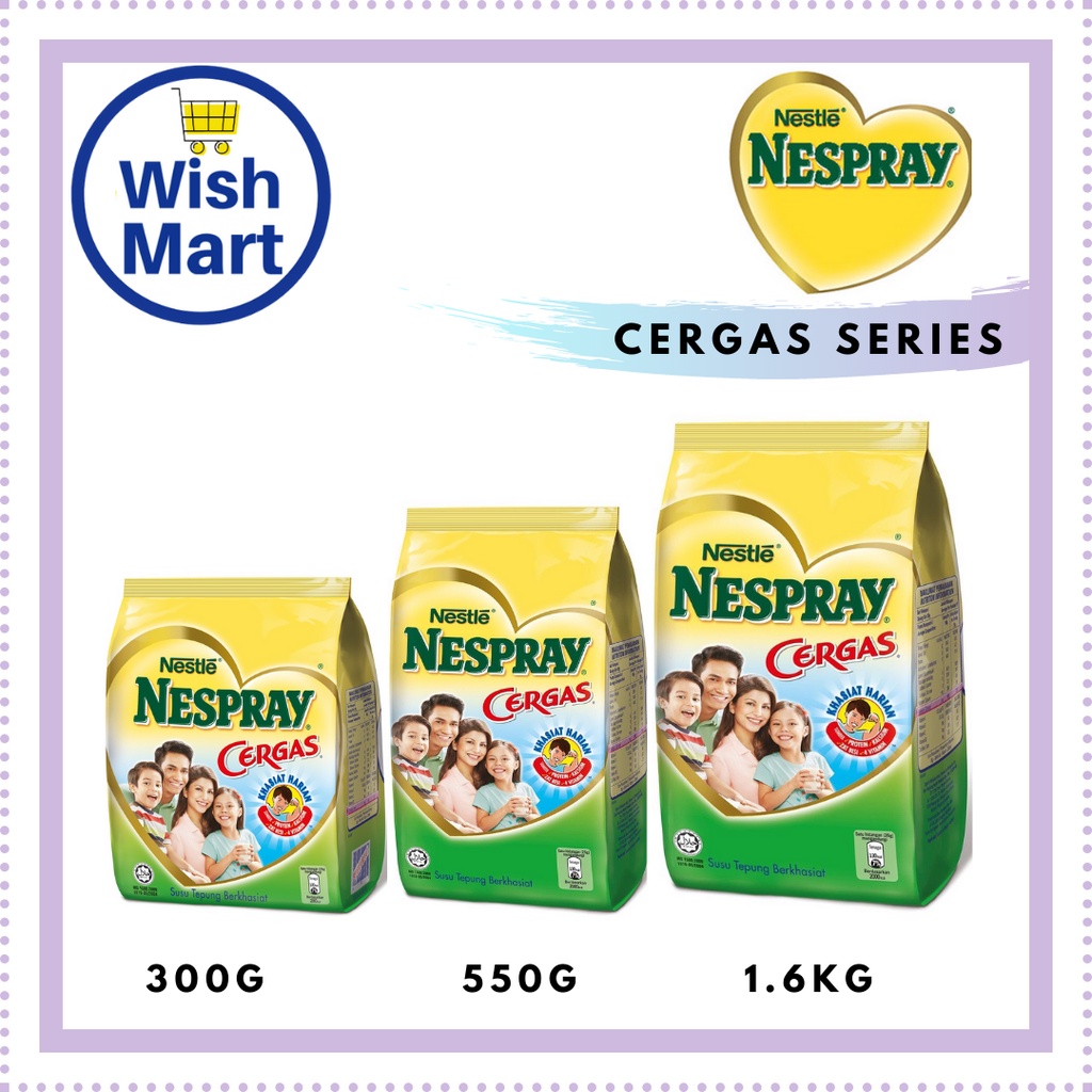 NESTLE Nespray Cergas Series 1.6kg, 550g, 300g Powdered Family Milk ...