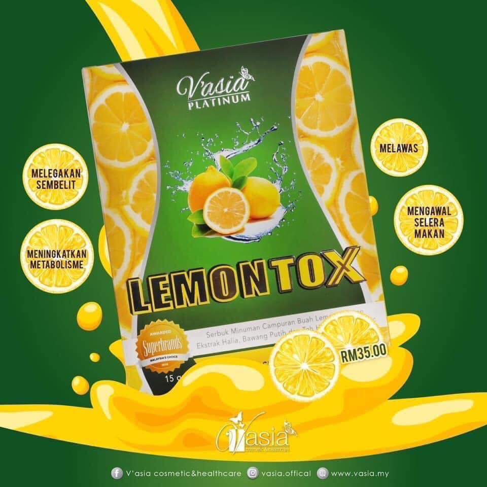 🔥READY 🔥 VASIA LEMON TOX 10 SACHET DETOKS DAN BUANG ANGIN DALAM BADAN ...