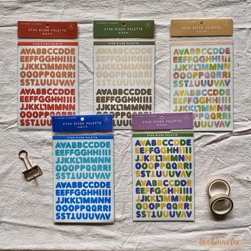 6 sheets ins Cute sticker Rainbow Sticker Korean sticker Alphabet ...