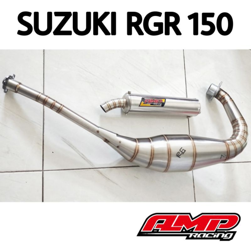 Original Suzuki RGR 150 exhaust, full stainless AMP Racing model ...