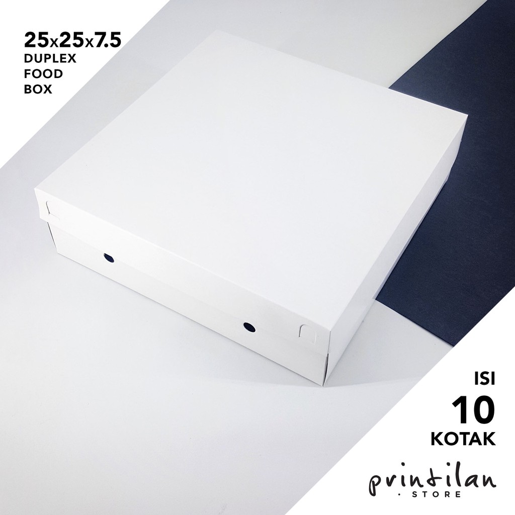 PUTIH [25x25x7.5] Duplex WHITE DUS / BOX / CAKE BOX / BREAD BOX / DOS ...