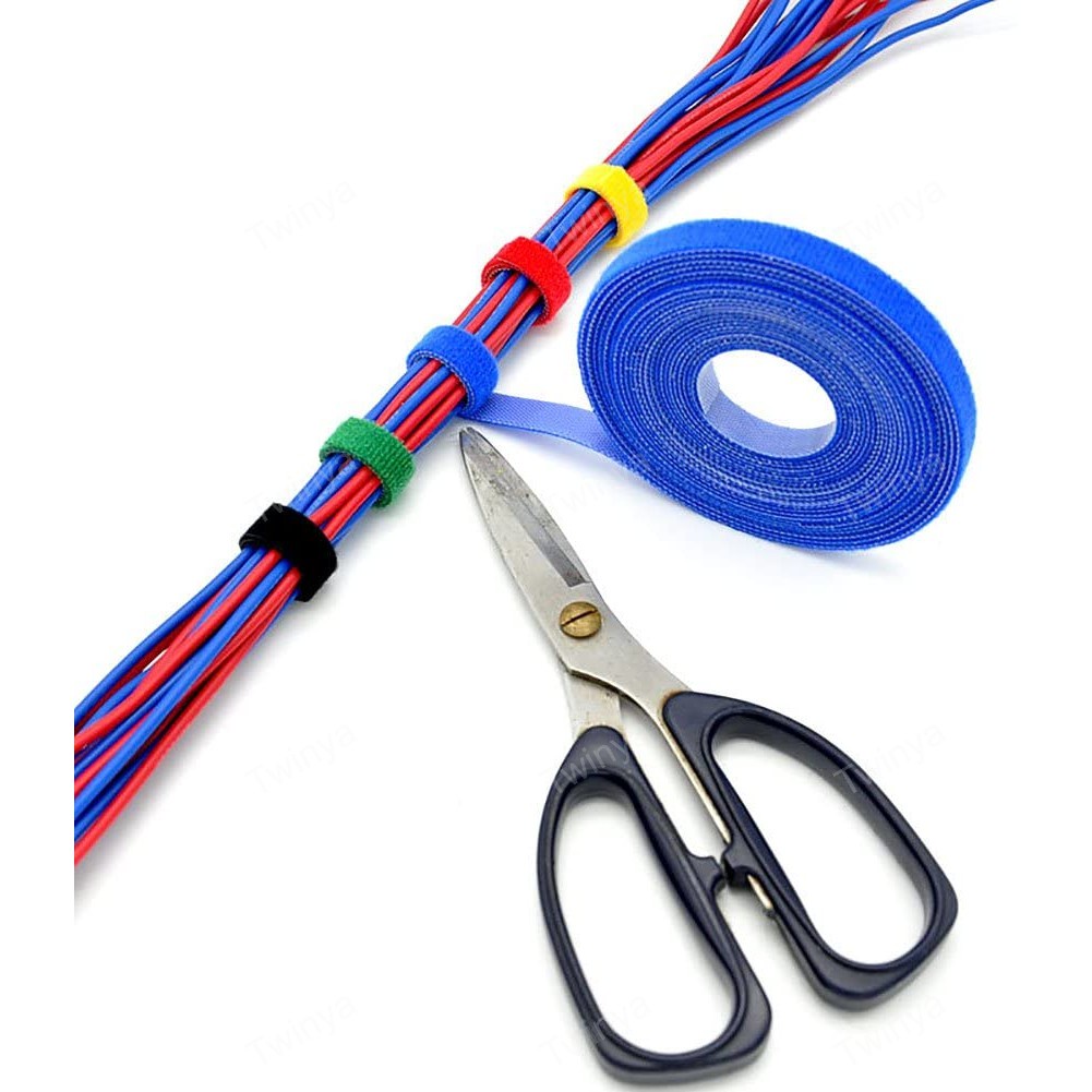 5M Wire Organizer hook loop Cable Ties Straps Tape Adhesive Fastener ...