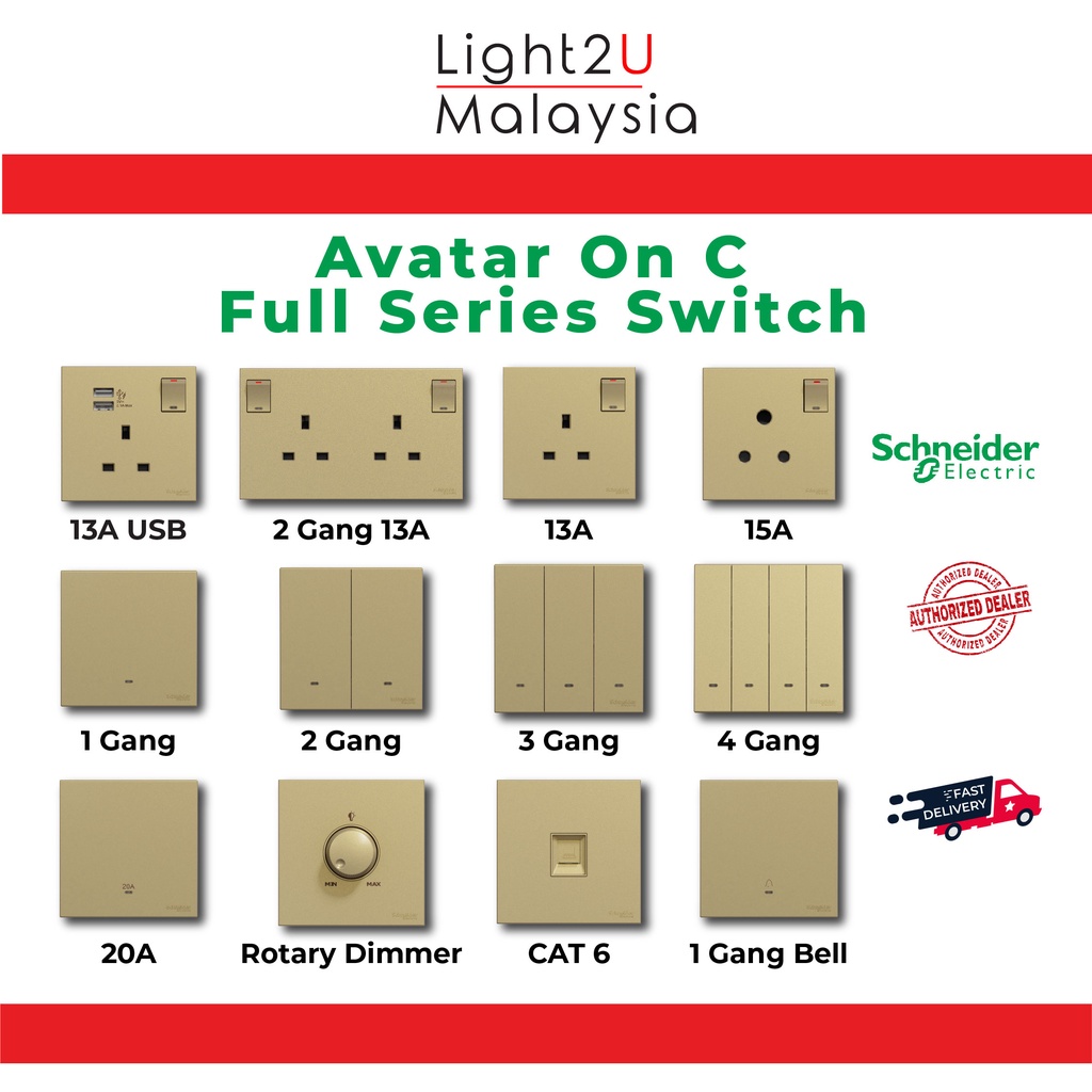 Schneider Electric Avatar On C Full Series Switches With Fluorescent ...