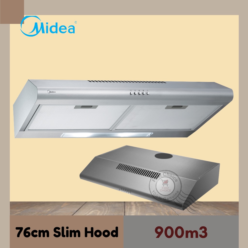 Midea Slim Cooker Hood MCH-76MSS - Steel colour | Shopee Malaysia