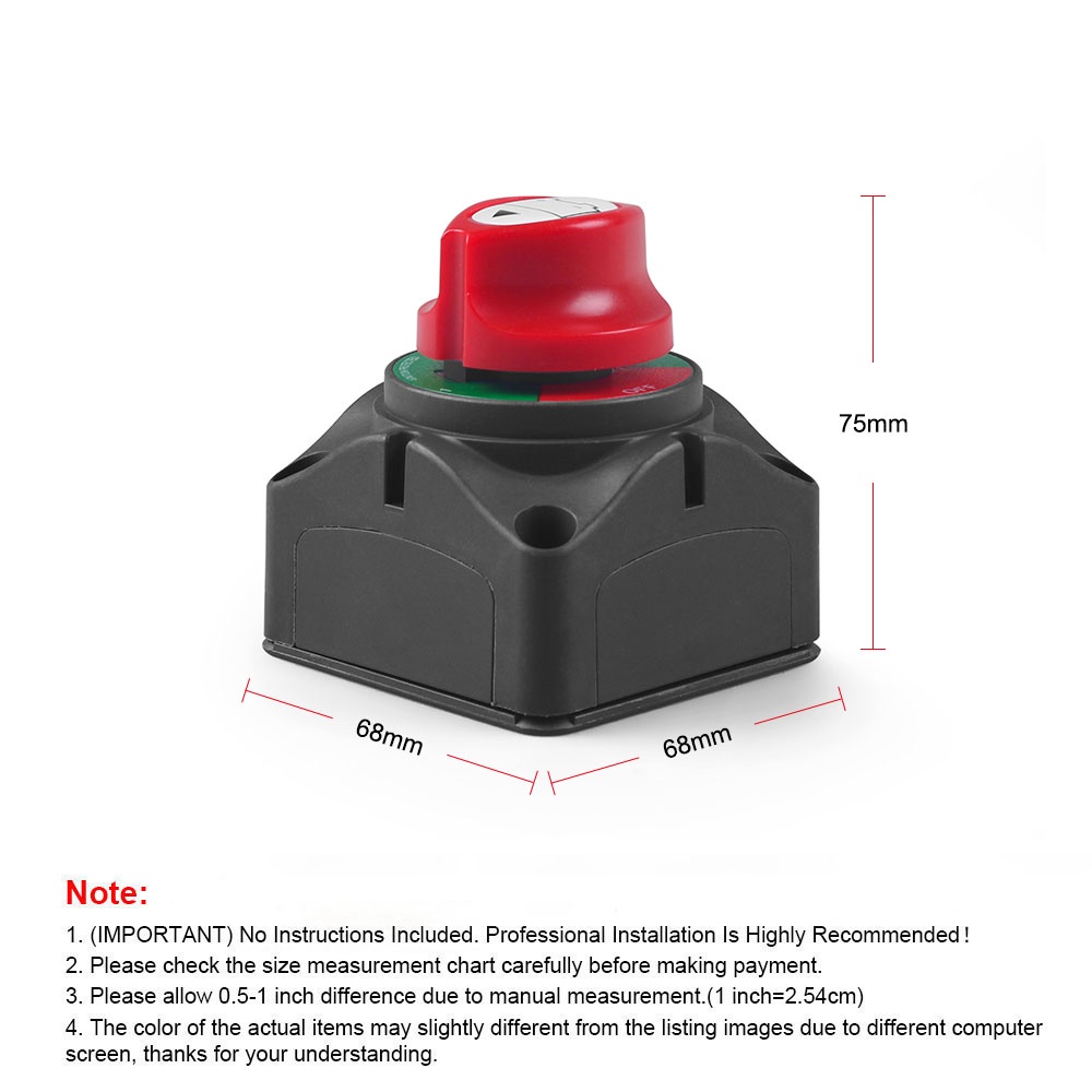 3 Position 12-60V Master Battery Power Kill Off Switch 300A Selector ...