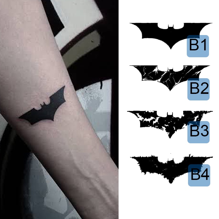 [Batman] Waterproof Bat Temporary Tattoo/Hero Movie Waterproof ...