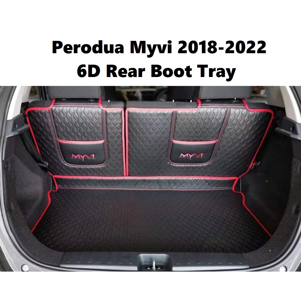 Perodua Myvi 2018-2024 6D Leather Rear Boot Cargo Car Floor Mats Trunk ...