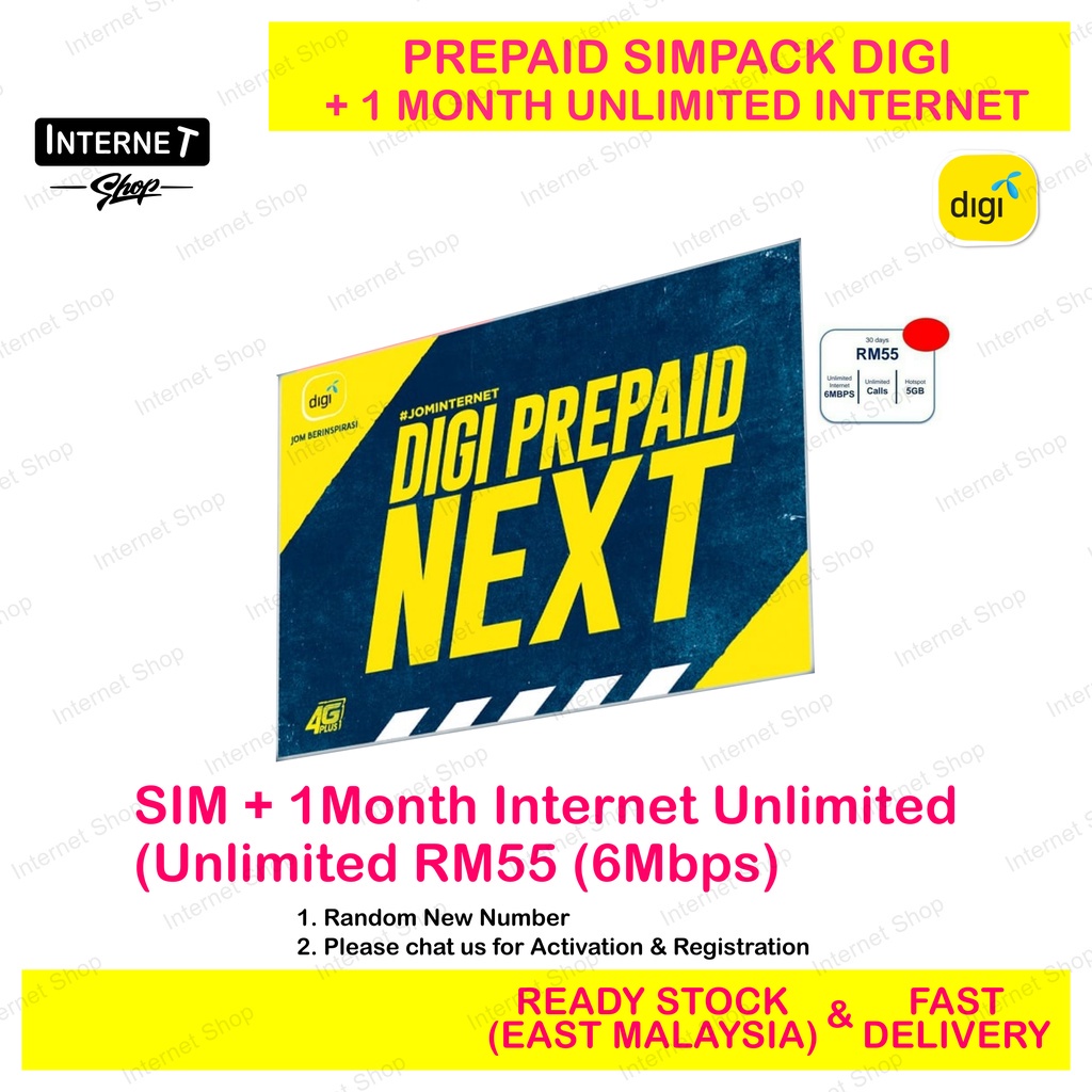 DIGI PREPAID NEXT UNLIMITED SIMCARD (30 Hari Tanpa Had) FREE SIMPACK ...