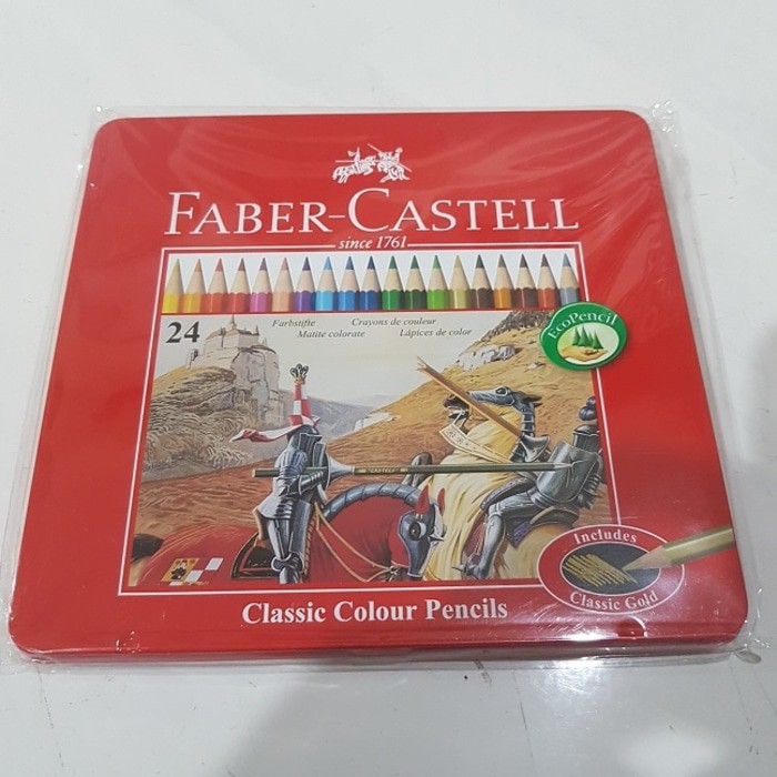Faber Castell Colored Pencils 24 Colors Tin Boxes | Shopee Malaysia