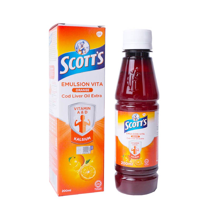 Scott’s Emulsion Vita Orange Cod Liver Oil Extra 200ML | Shopee Malaysia