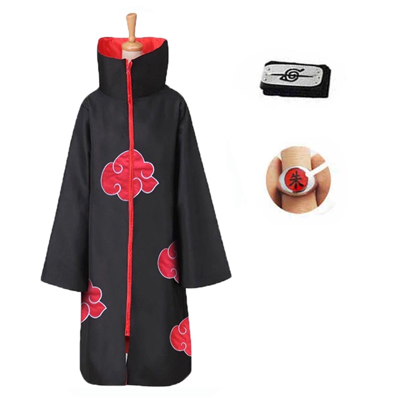 Akatsuki Cape stand collar/Hooded Cloak Robe Uchiha Itachi Tobi obito ...