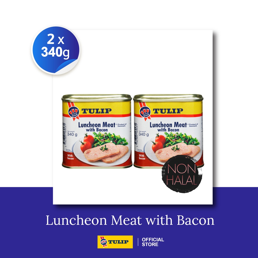 Tulip Pork Luncheon Meat with Bacon (340g x 2 Cans) | Shopee Malaysia