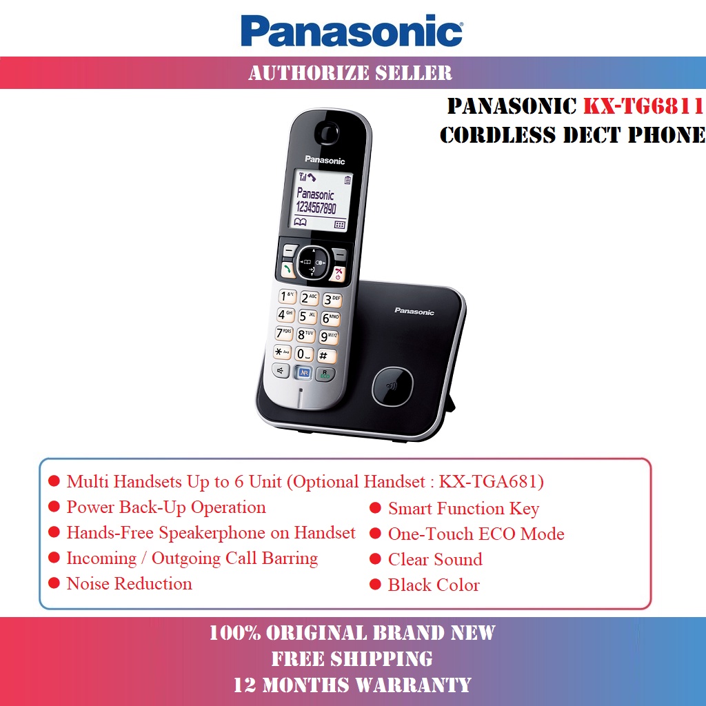 [Ready Stock] Panasonic KX-TG6811 Cordless DECT Phone Wireless Landline Phone KX TG6811 KX ...