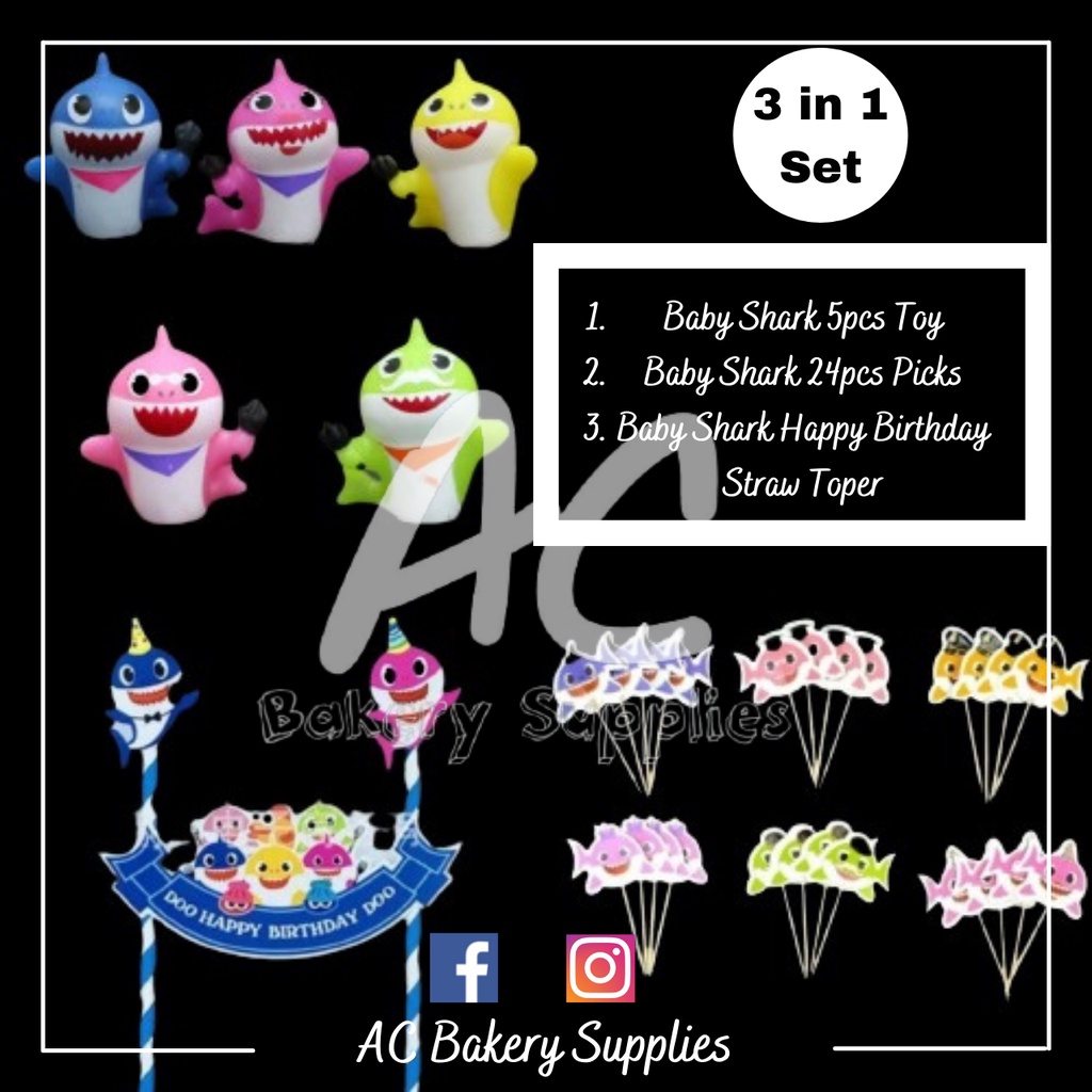 [3 IN 1] Baby Shark Bundle Deal Toppers Get All In One [READY STOCK ...