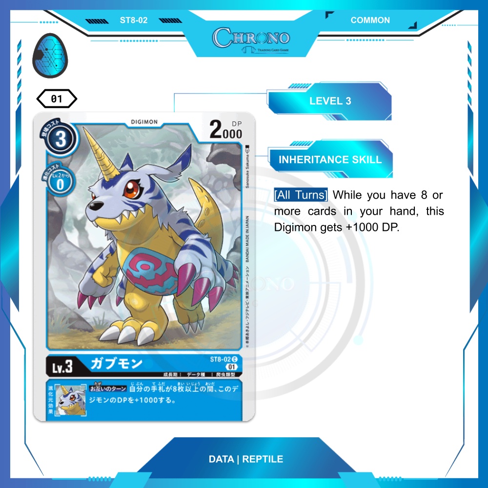 ST8-02 | Gabumon | Common | Digimon Card Single | Chrono TCG | UlforceVeedramon Deck | ST8 Deck ...