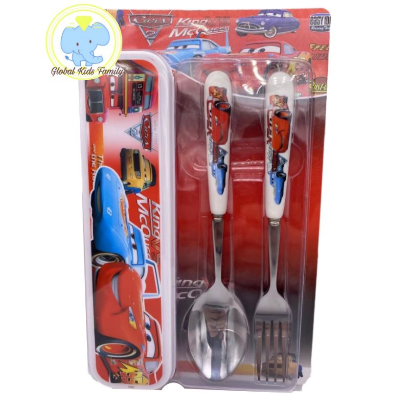 Stainless steel Disney cartoon spoon set Set Sudu Budak kanak-kanak ...