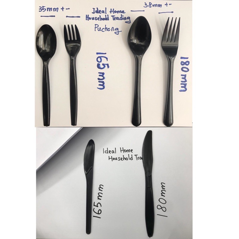 Sudu Hitam / Garpu Hitam / Pisau Warna Hitam / Black Spoon / Fork ...