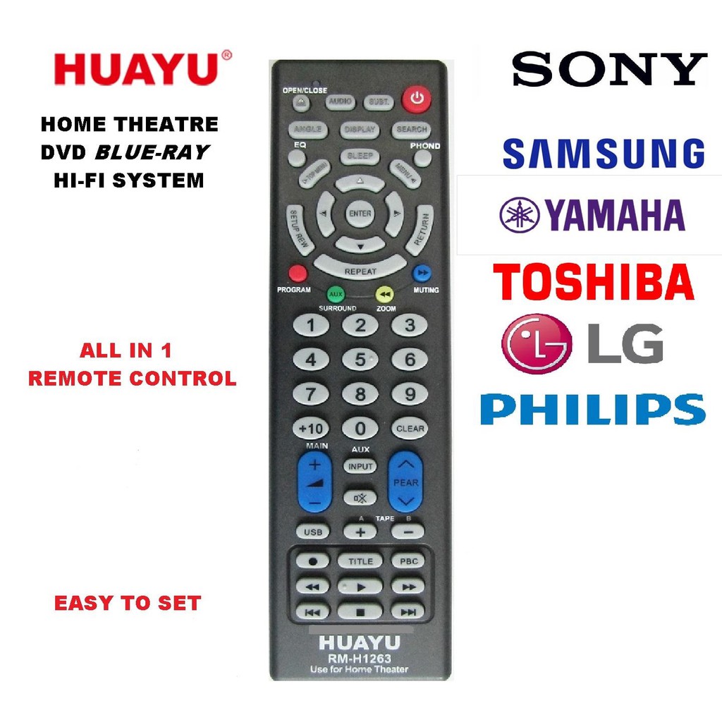 HOME THEATER DVD BLUE RAY ALL IN 1 UNIVERSAL REMOTE CONTROL HUAYU (RM ...