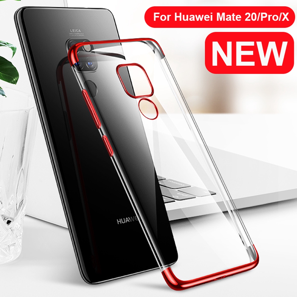 Huawei Mate 20 20X 30 40 50 Pro Shockproof Plating Clear Phone Case ...