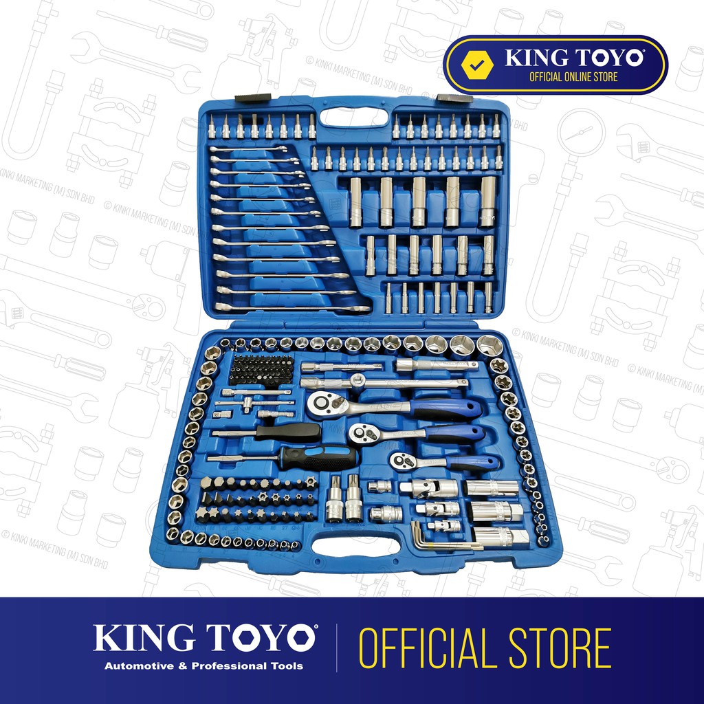 King Toyo 215pcs 1/4", 3/8" & 1/2" DR Socket Wrench Set | Shopee Malaysia