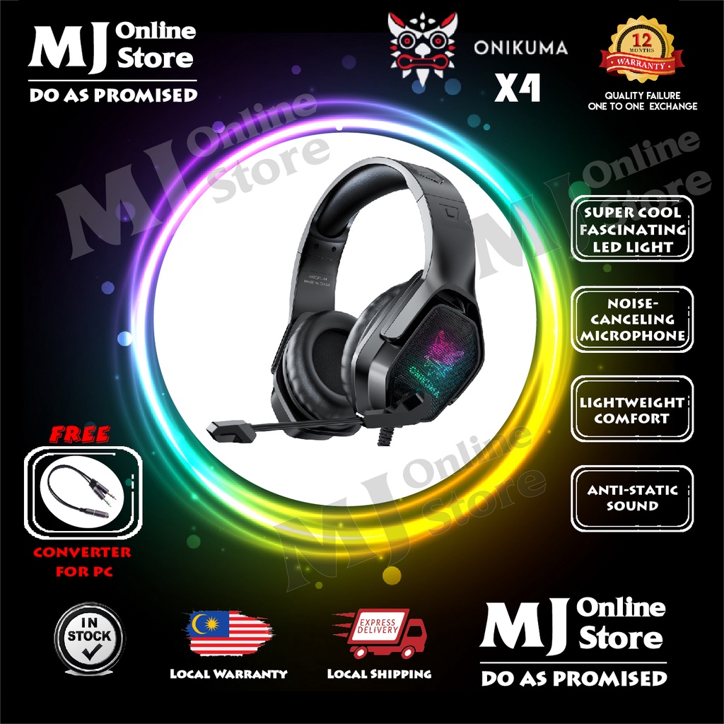 ONIKUMA X4 Gaming Headset X4 with Noise Canceling Microphone | Shopee ...
