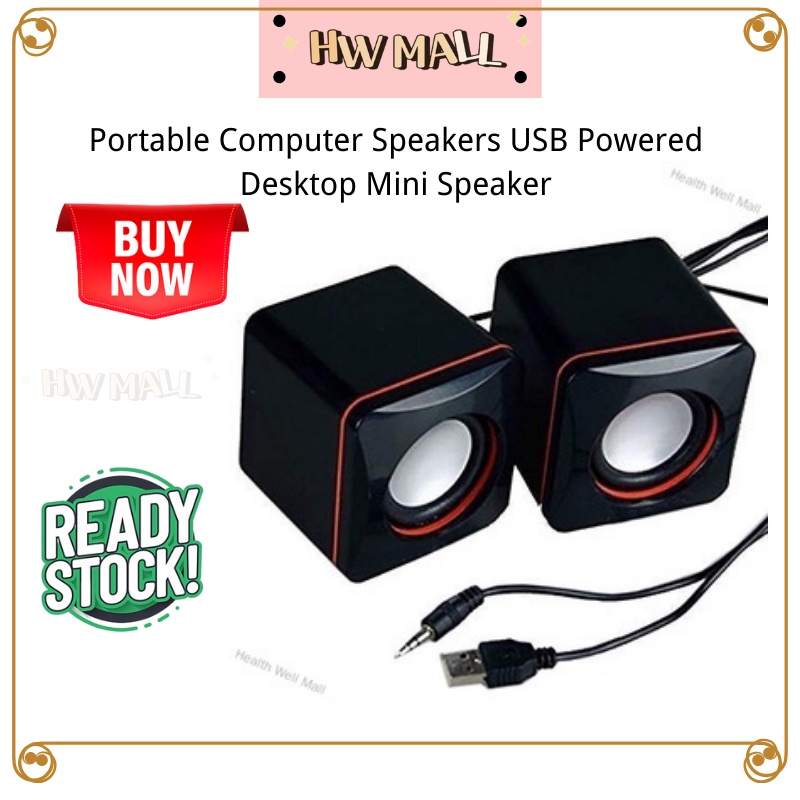 HW Mall Portable Computer Speakers USB Powered Desktop Mini Speaker ...