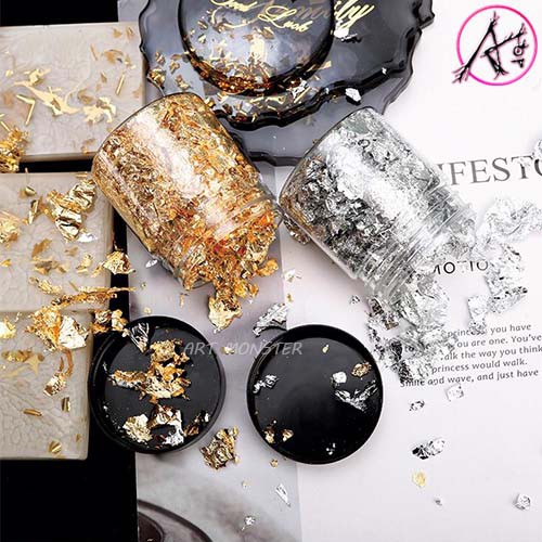 Gold Foil Flakes Decoration Embellish for Epoxy Resin Slime DIY ...