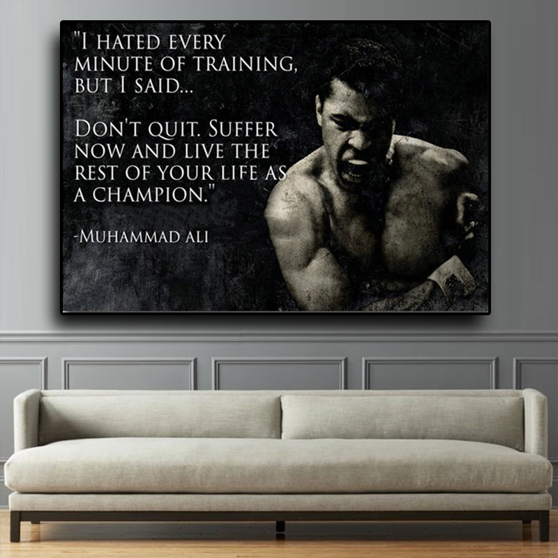 Muhammad Ali Motivational Quote Wall Art Pictures Canvas Painting ...