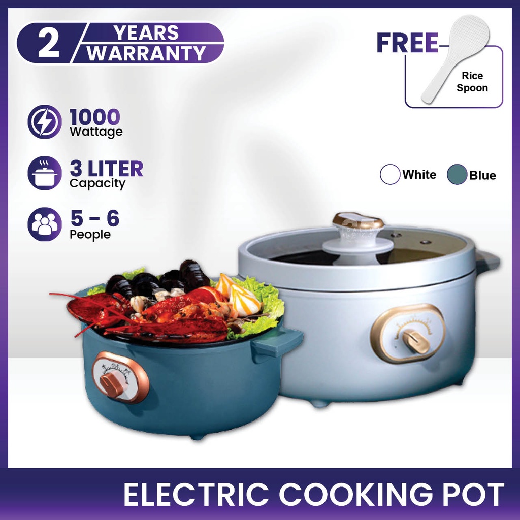 Electric Cooking Pot 3L Multi-functional Electric Non Stick Frying Pan ...