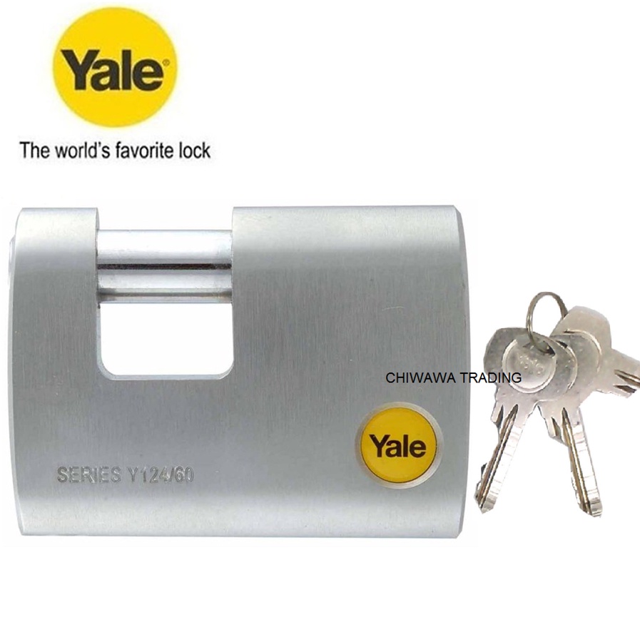 Yale Y124B/70/115/1 Brass Rectangular Padlock with Boron Steel Shackle ...
