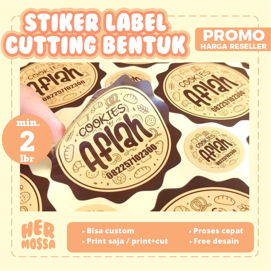 Print ROUND/STICK CUTTING LABEL STICKERS | Olshop Stickers | Thank You ...