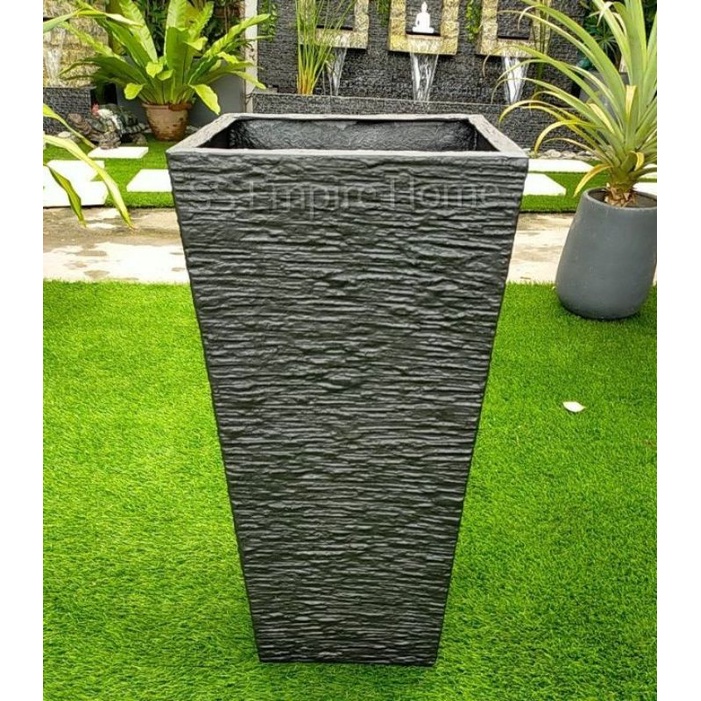 REX FP03 Fibreglass Rough Flower Pot Pasu Bunga Stony Garden Taman ...