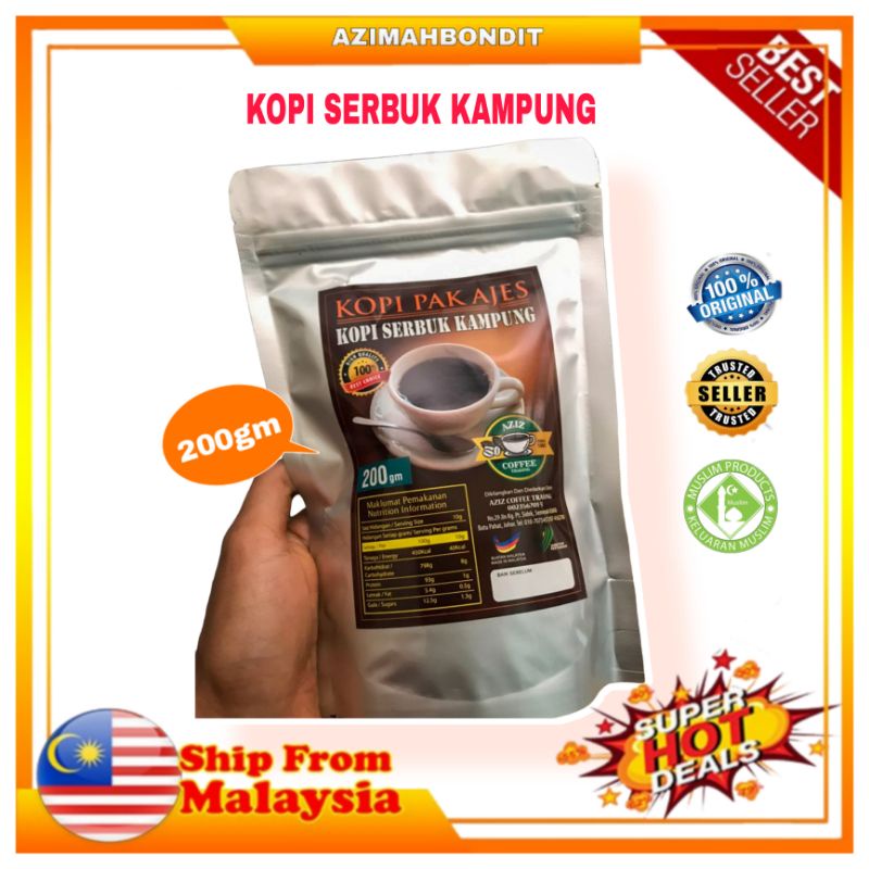 HOT ITEM! KOPI SERBUK KAMPUNG KOPI PAK AJES KOPI KAMPUNG PEK 200G ...