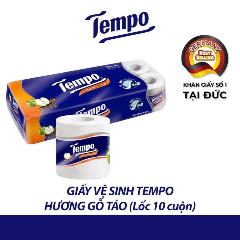 Premium Tempo Toilet Paper (10 Rolls) apple wood/non-blind/jasmine ...