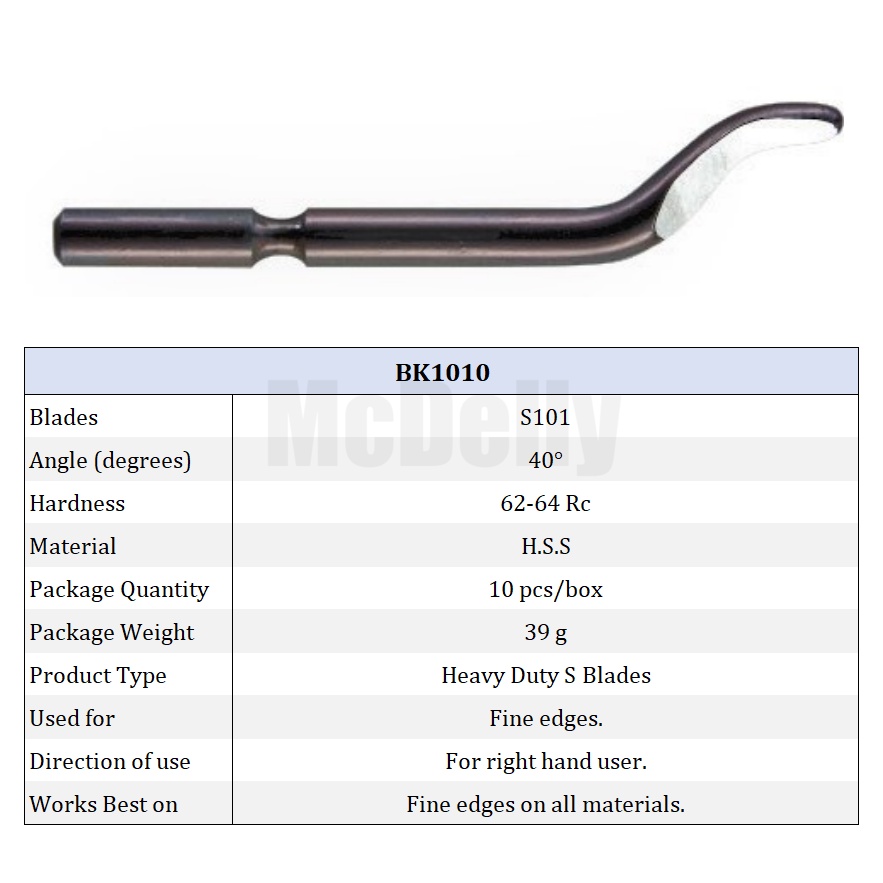 NOGA BK1010, BK2010, BK3010, BS1010, BS2010 Deburring Blades (10pcs) 诺佳 ...