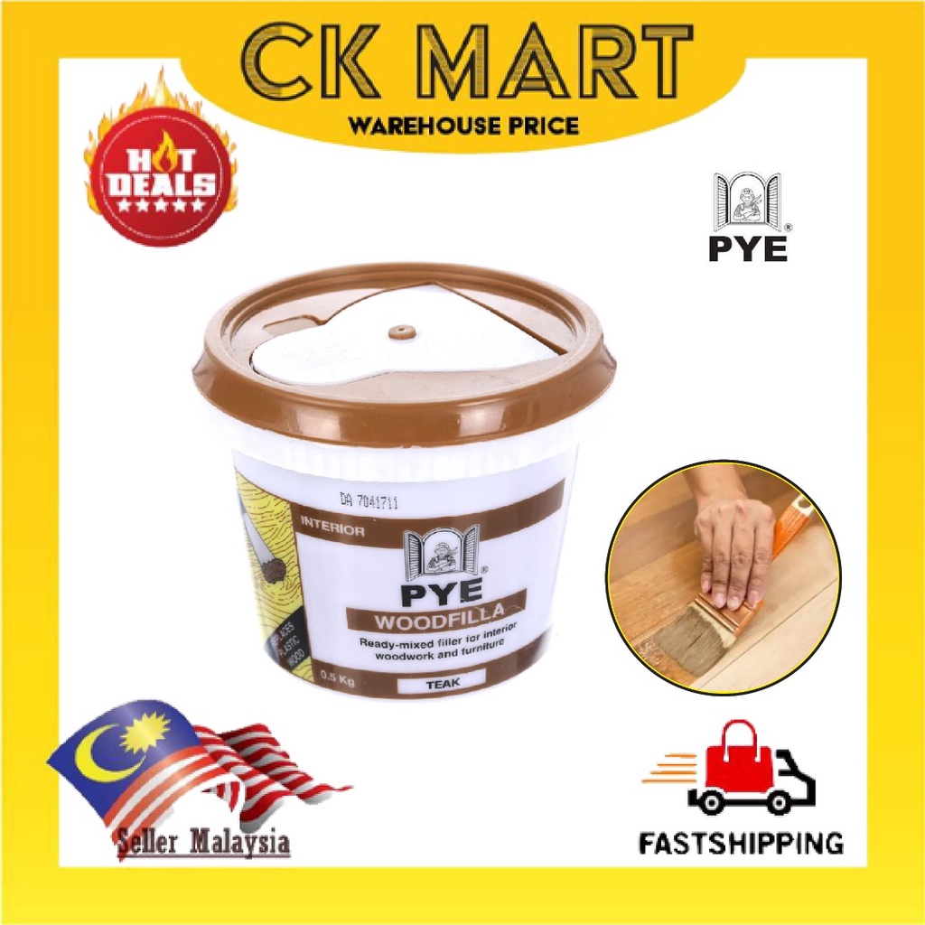 0.5KG PYE WOOD FILLA ( TEAK ) / Wood Filler / Penutup Lubang Kayu ...