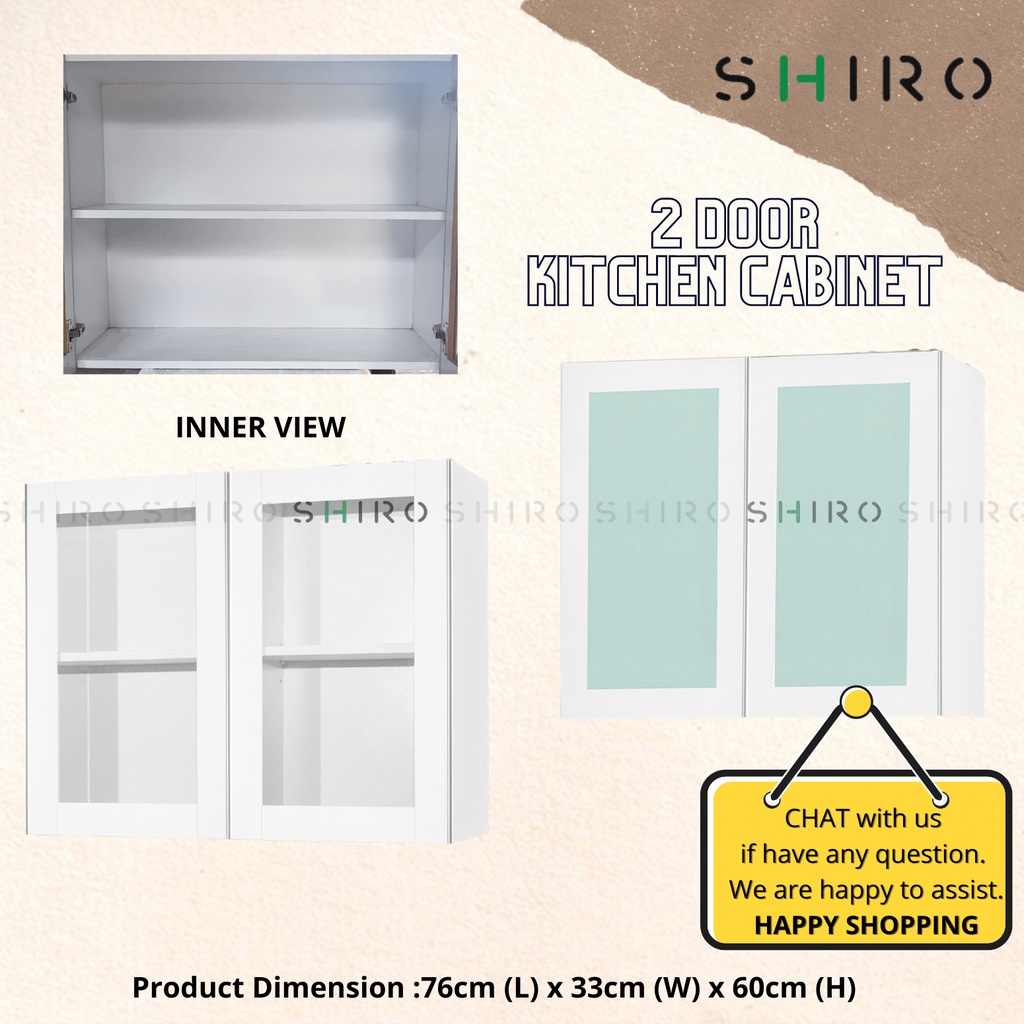 Kitchen Cabinet Wall Display Rack 2 Door Kabinet 2 Pintu 2 Tier Display ...