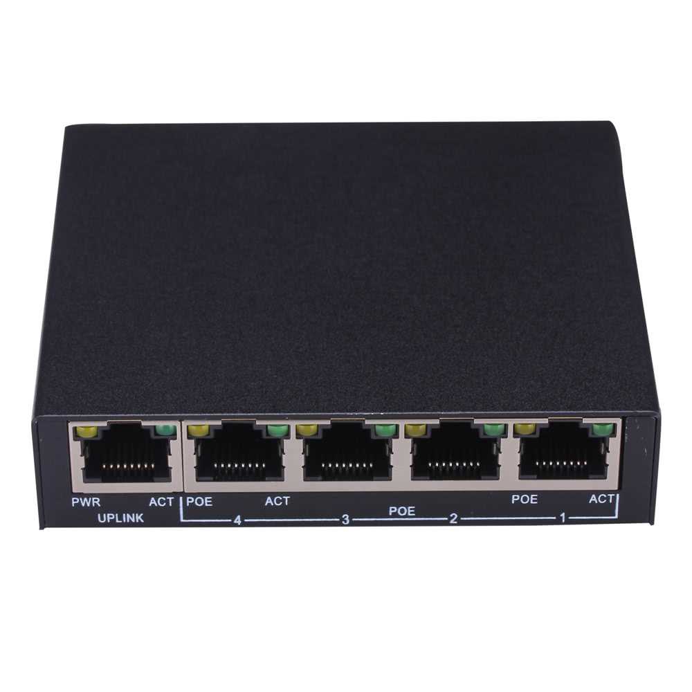 4-Port 10/100Mbps Mini PoE Switch Power over Ethernet IEEE802.3af 60W ...