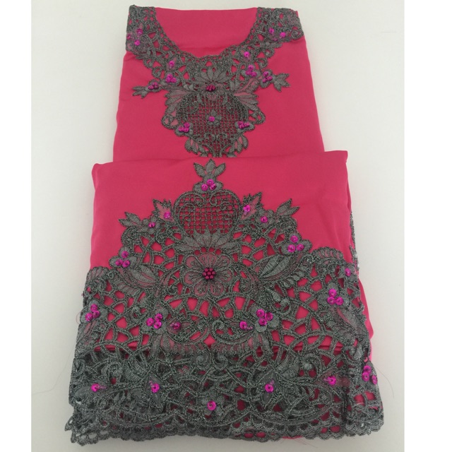 👉🏻 Set kain pasang SATIN 👉🏻 Kerawang di leher, sekeling baju & tangan ...